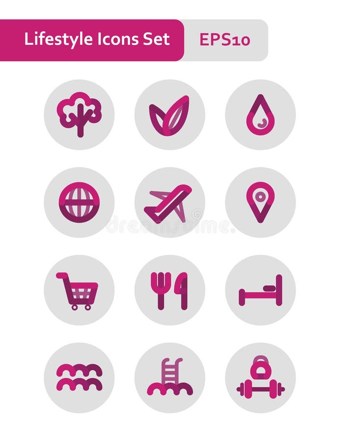 Lifestyle icons set stock vector. Illustration of swimming - 63444507