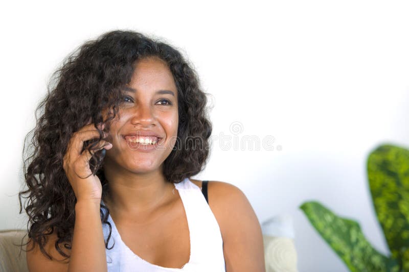 Lifestyle Isolated Portrait Of Young Happy And Gorgeous Black African