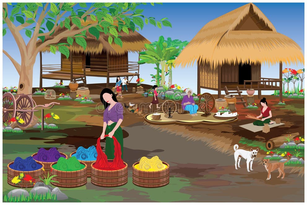 Lifestyle of People at Countryside Vector Design Stock Vector ...