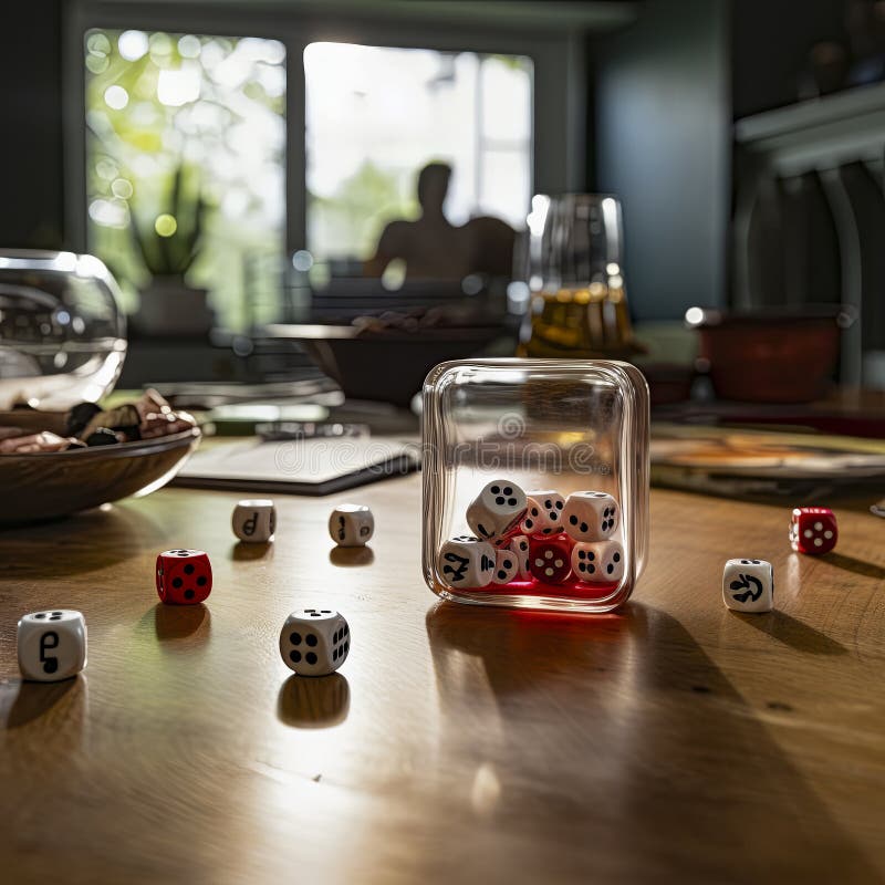Lifestyle Photo Dice Rolling on Table Stock Illustration - Illustration ...