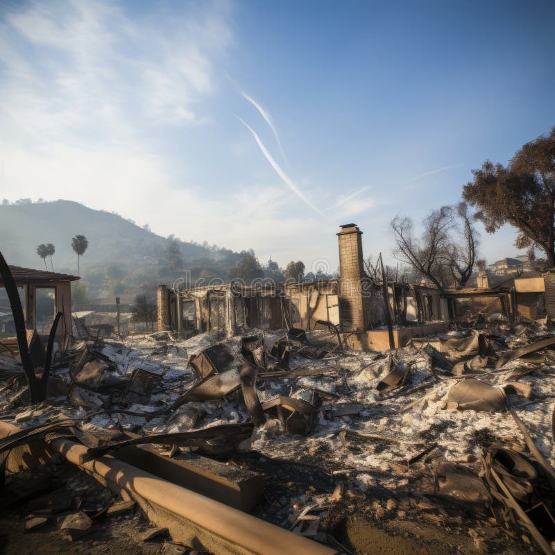 Lifestyle Photo Homes Burned Out by Fire Aftermath of Blaze Stock Photo ...