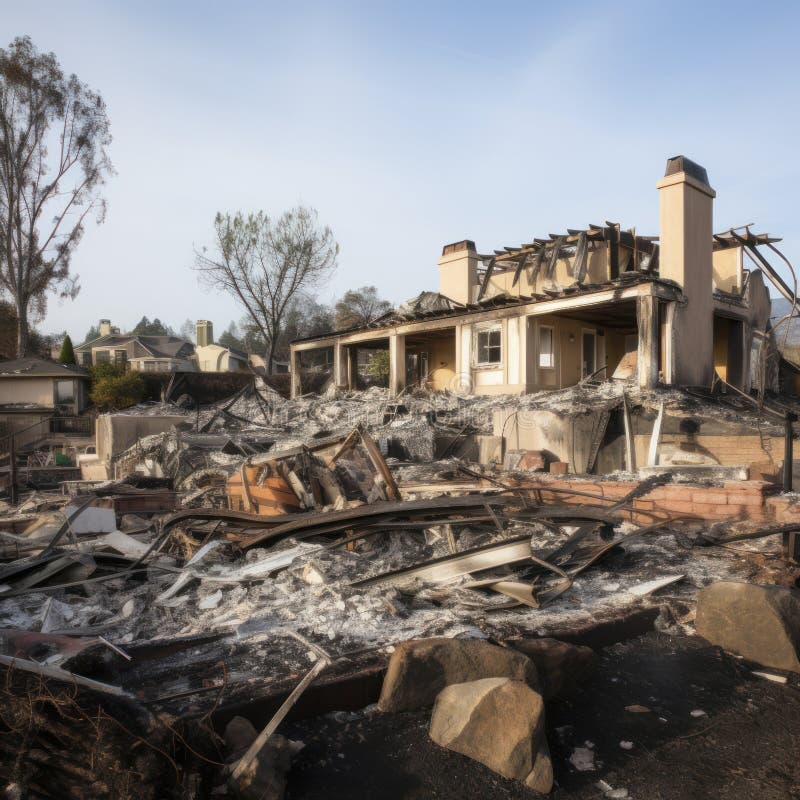 Lifestyle Photo Homes Burned Out by Fire Aftermath of Blaze Stock Photo ...