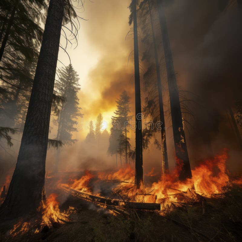 Lifestyle Photo Wild Out of Conrol Fire Burning Trees Stock Photo ...