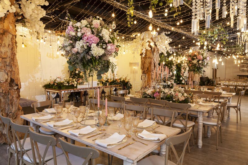 Lifestyle - Reception Hall Decorated for Social Events Stock Image ...