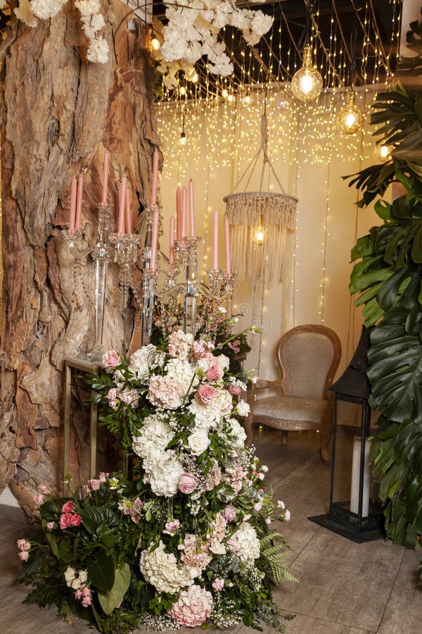 Lifestyle - Reception Hall Decorated for Social Events Stock Photo ...