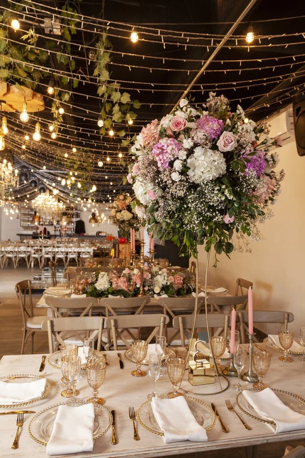 Lifestyle - Reception Hall Decorated for Social Events Stock Photo ...