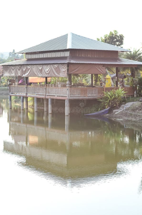 Lifestyle Riverside Homes in Thailand Stock Photo - Image of ...