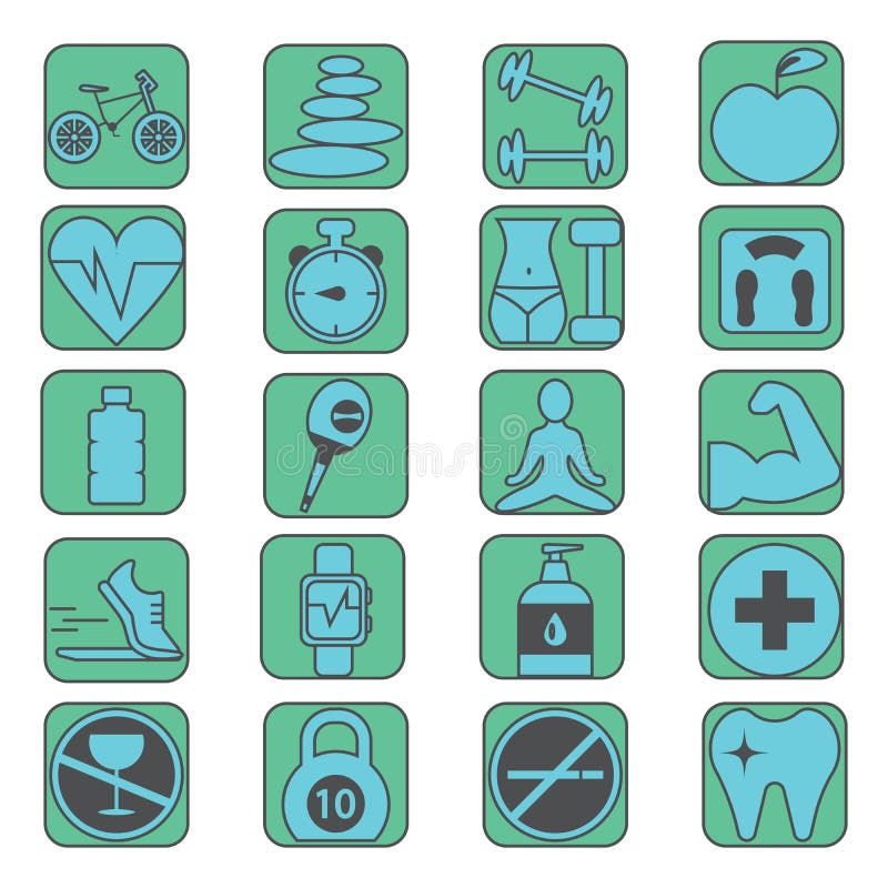 Lifestyle set icon, icon stock vector. Illustration of health - 259397835