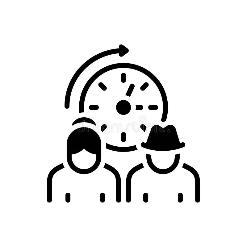 Black Solid Icon for Lifetime, Lifespan and Senior Stock Illustration ...