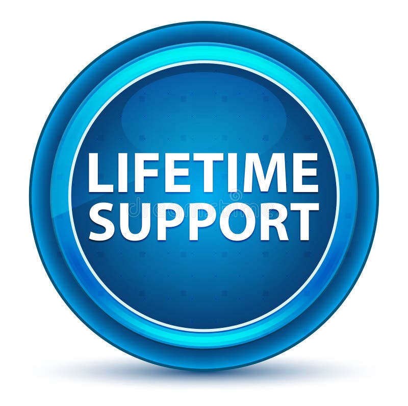 Lifetime Support Eyeball Blue Round Button Stock Illustration ...