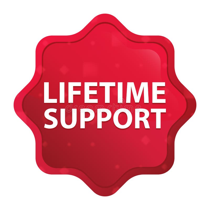 Lifetime Support Misty Rose Red Starburst Sticker Button Stock ...