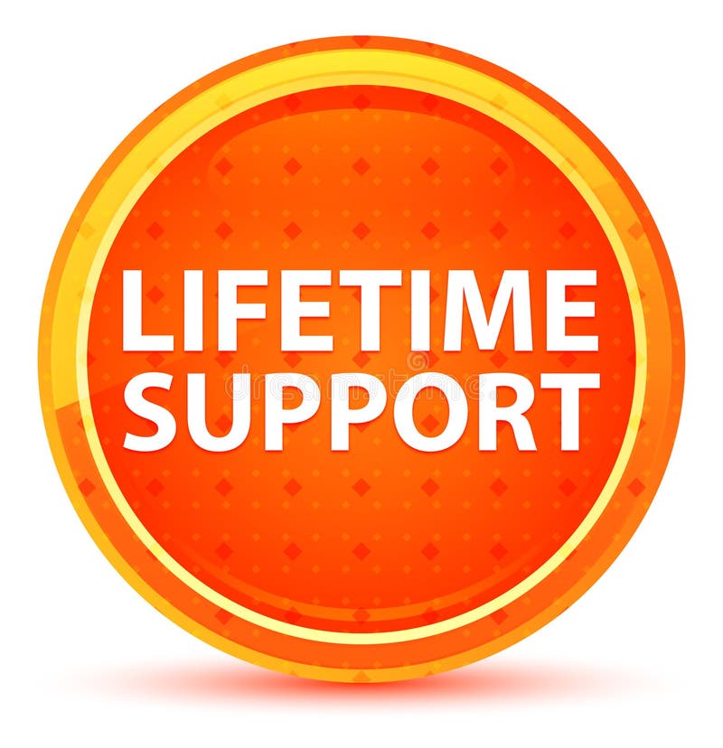 Lifetime Support Natural Orange Round Button Stock Illustration ...