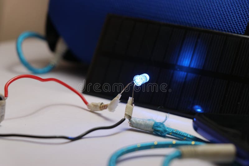 LiFi Experiment Setup Using LED and Solar Panel Stock Image - Image of ...