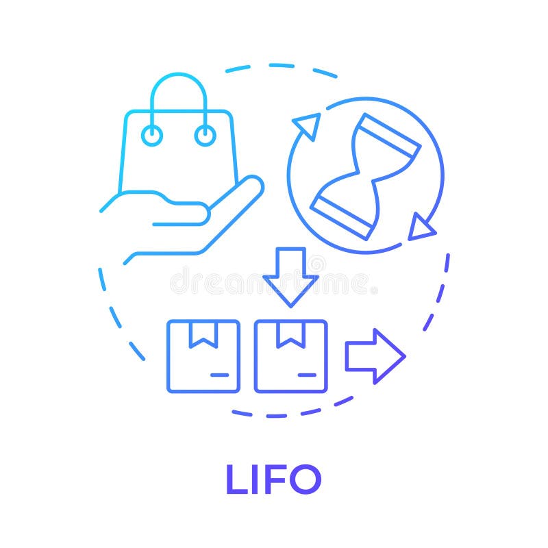LIFO Blue Gradient Concept Icon Stock Vector - Illustration of icon ...