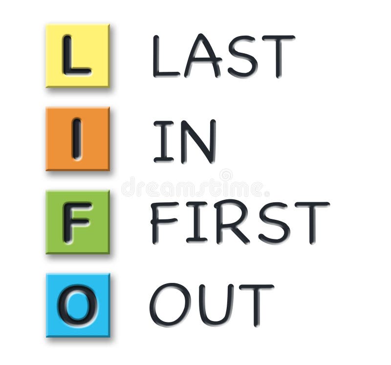 LIFO Initials in Colored 3d Cubes with Meaning Stock Illustration ...
