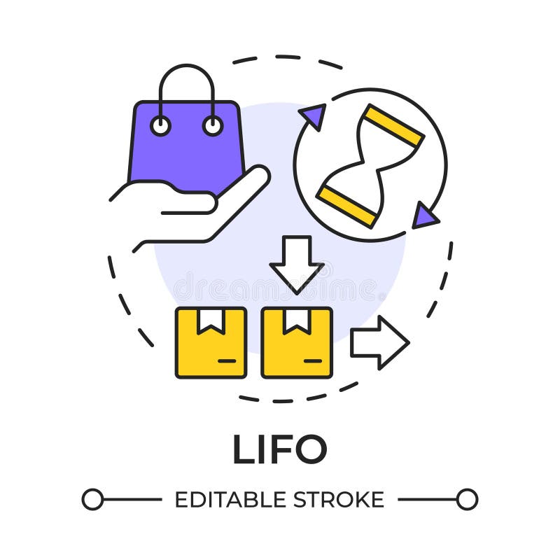 LIFO Multi Color Concept Icon Stock Illustration - Illustration of ...