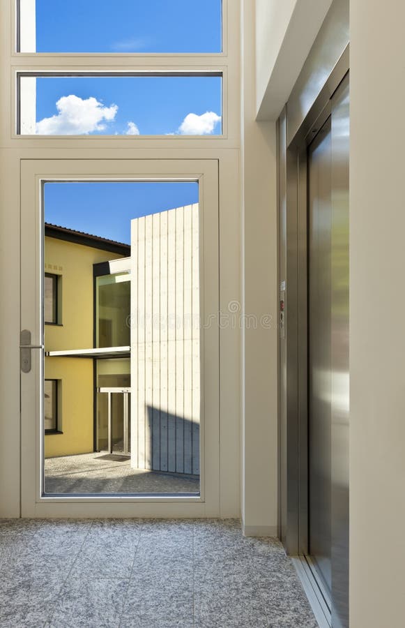 Lift of a building stock image. Image of fllor, steel - 27158629