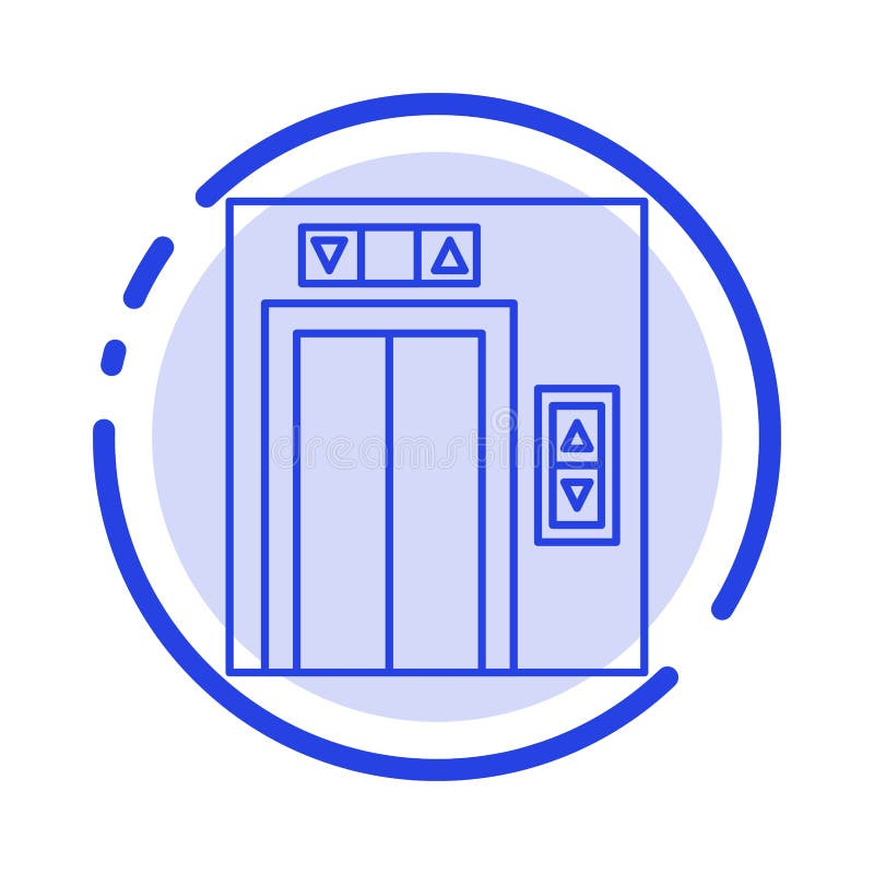 Lift, Building, Construction Blue Dotted Line Line Icon Stock Vector ...