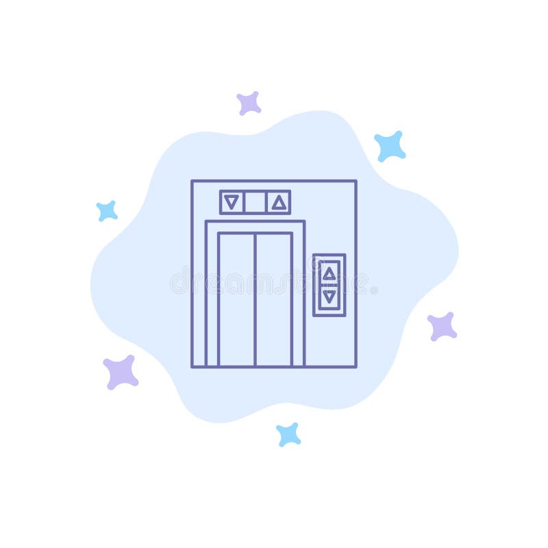 Lift, Building, Construction Blue Icon on Abstract Cloud Background ...