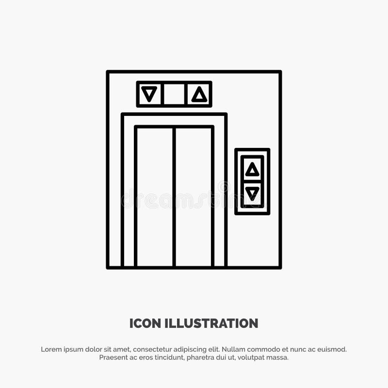 Lift, Building, Construction Line Icon Vector Stock Vector ...