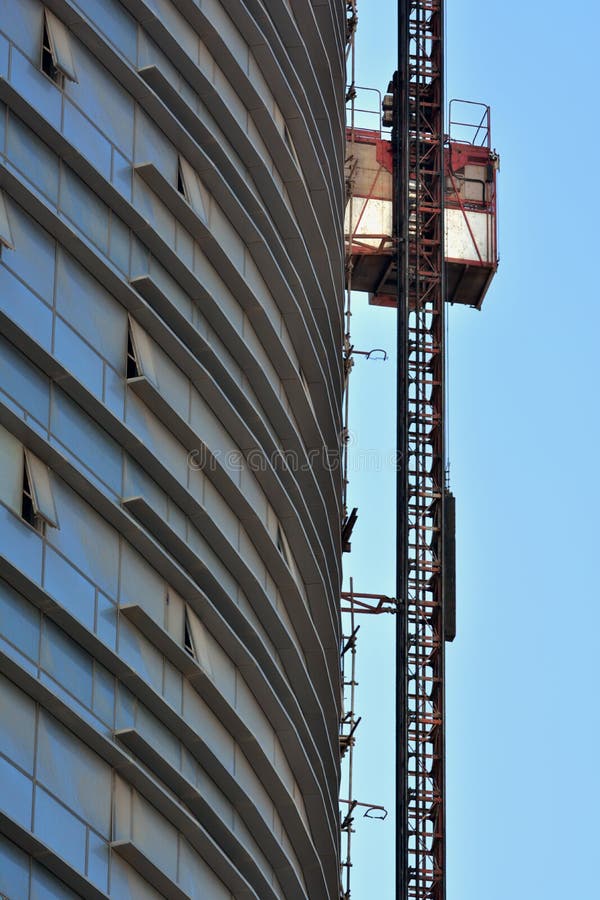 Lift on Building Construction Stock Photo - Image of color, equipment ...
