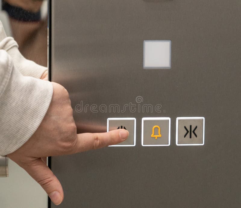 Lift Button Pressing stock photo. Image of arrow, level - 259762692