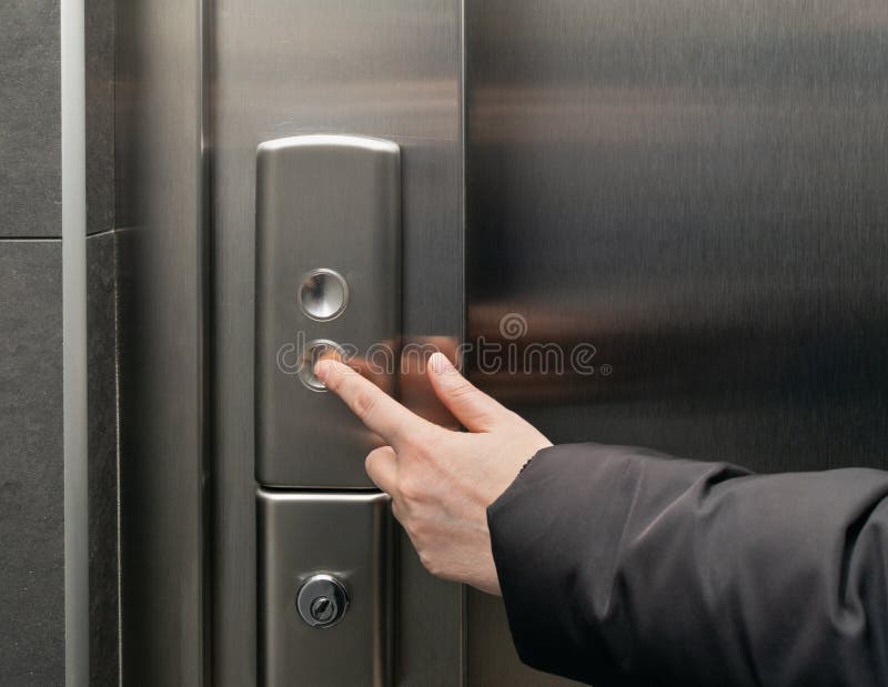 Lift Button Pressing stock image. Image of inside, arrow - 247689845
