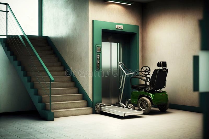 Lift Lift Check-in Wheelchair Van Inside Support Stock Illustration ...