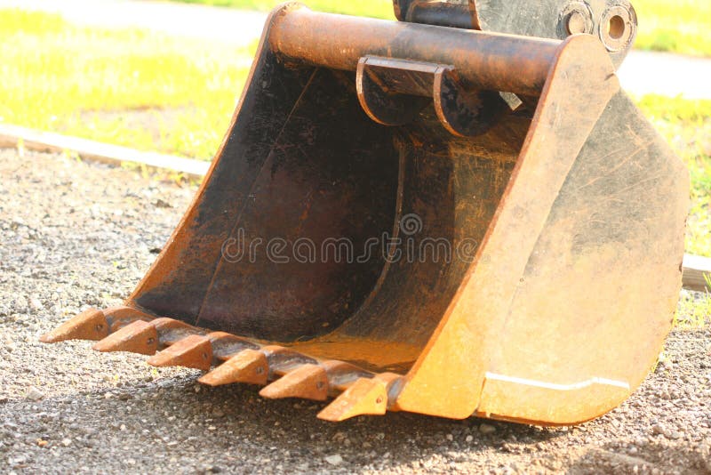 Lift crane bucket stock photo. Image of destroy, sand - 6030784