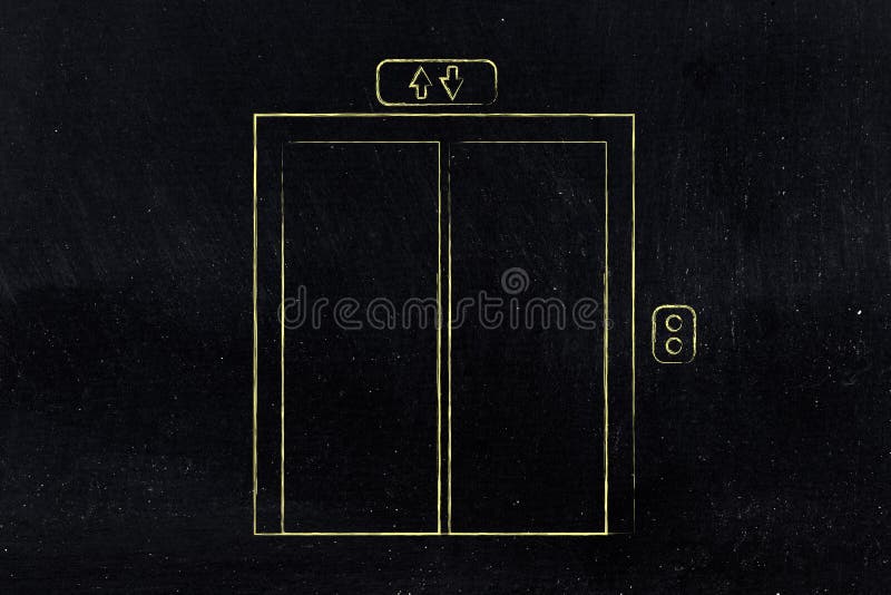 Lift Elevator Minimalist Outline Illustration Stock Photo - Image of ...