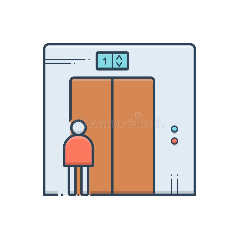 Color Illustration Icon for Lift, Elevator and Door Stock Illustration ...
