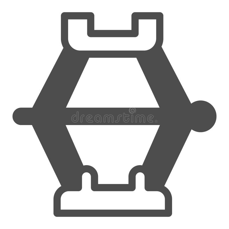 Lift Jack Solid Icon, Tires Fitting Concept. Vector Graphics Stock ...