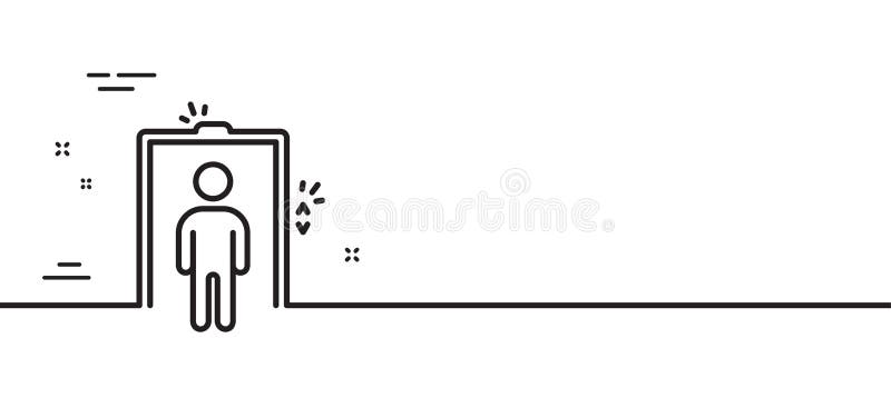 Lift Line Icon. Elevator Sign. Minimal Line Pattern Banner. Vector ...