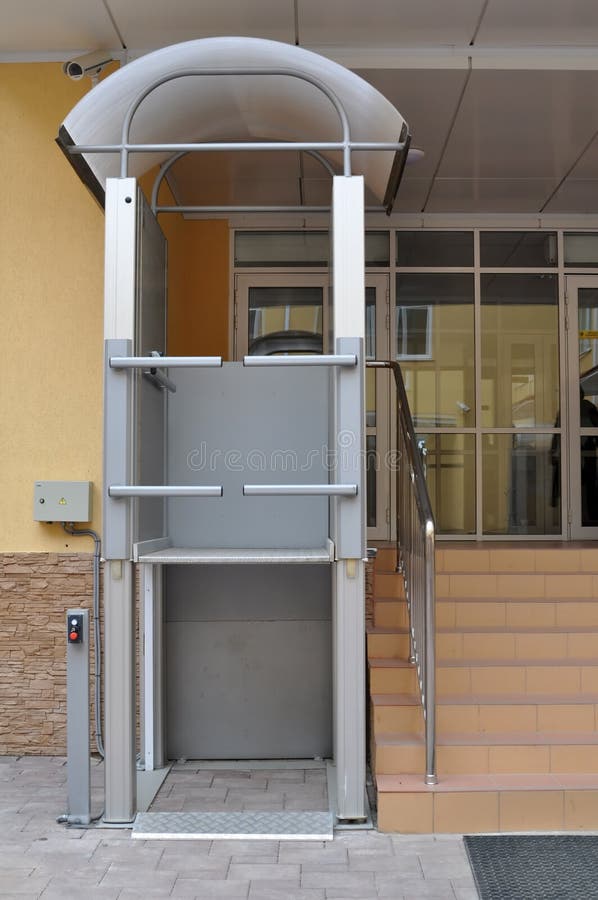 Handicap Elevator, Lift for Invalid Wheelchair Stock Image - Image of ...