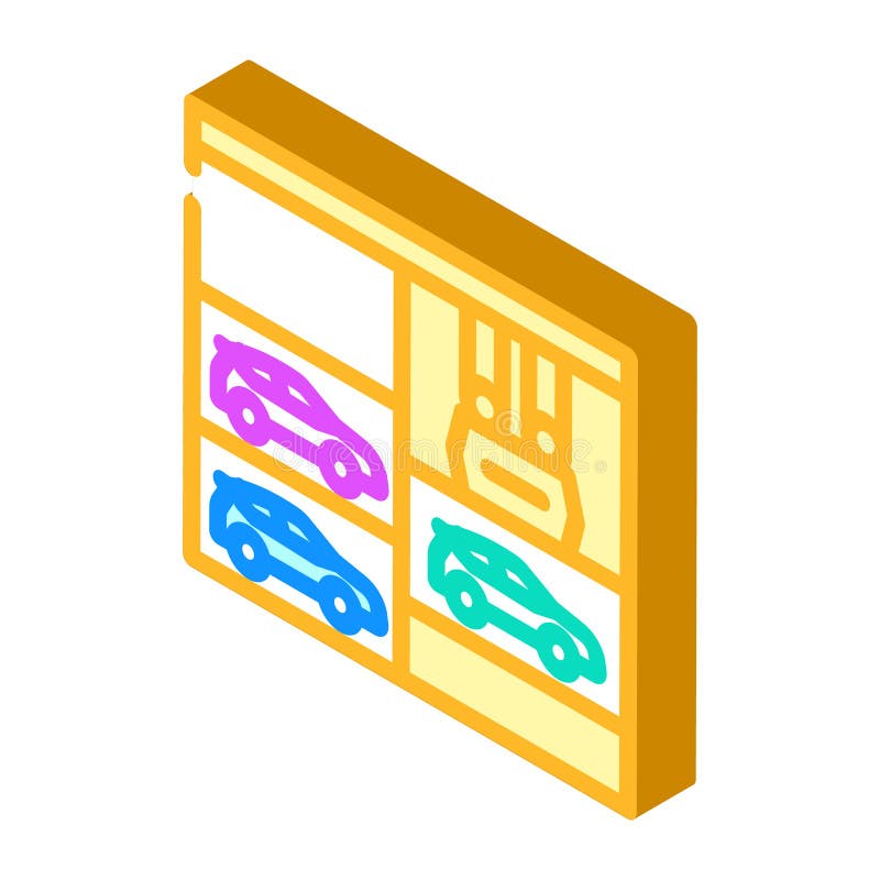 Lift in Multi Level Parking Isometric Icon Vector Illustration Stock ...