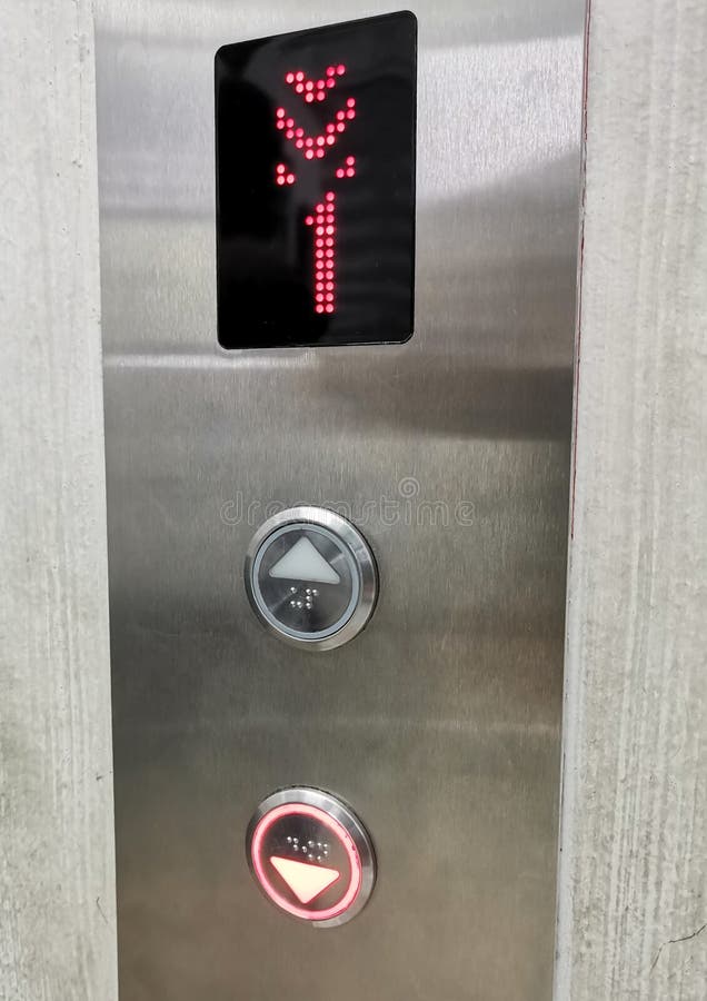 Lift Button Up and Down Arrow. Buttons of Elevator Control Panel Stock ...
