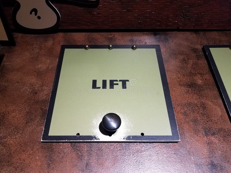 Lift Sign with Knob on a Box Stock Photo - Image of pull, handle: 135025620