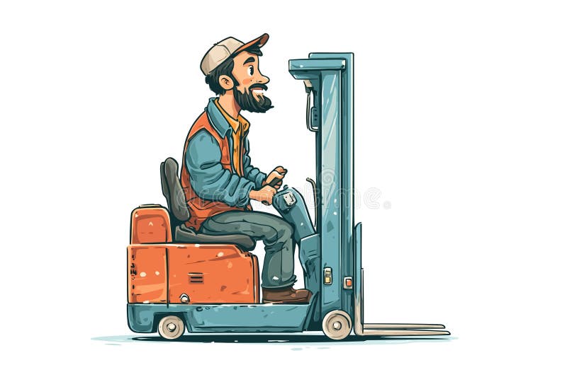 Lift Technician Transport Cartoon Isolated Stock Vector - Illustration ...