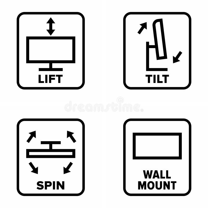 `Lift, Tilt, Spin, Wall Mount` Screen Display Adjusting and Setting ...