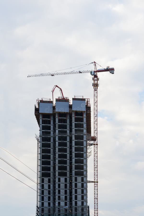 Lift Tower Crane on Construction Site Against the Background of the ...