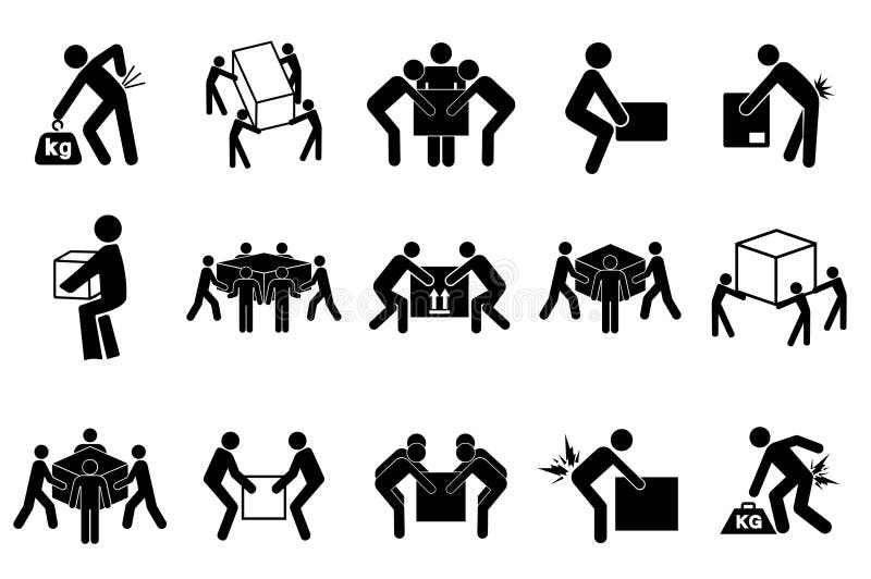 Lifting Black Icon Set Symbol Sign,Vector Illustration, Isolated on ...