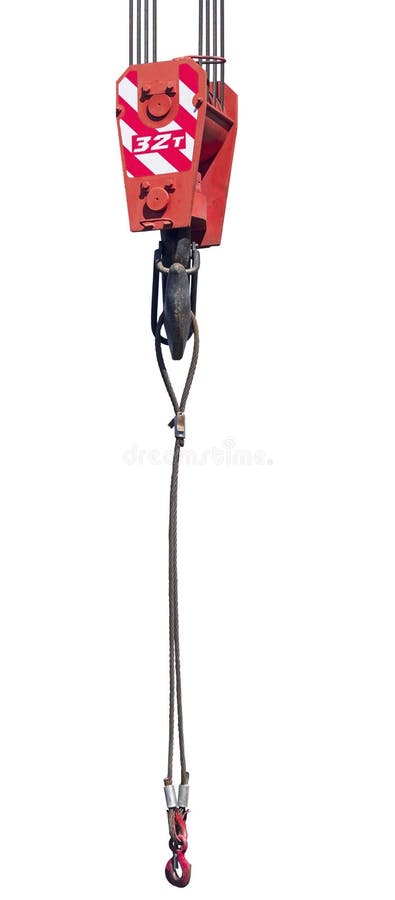 Lifting Block of Construction Crane on a White Stock Image - Image of ...