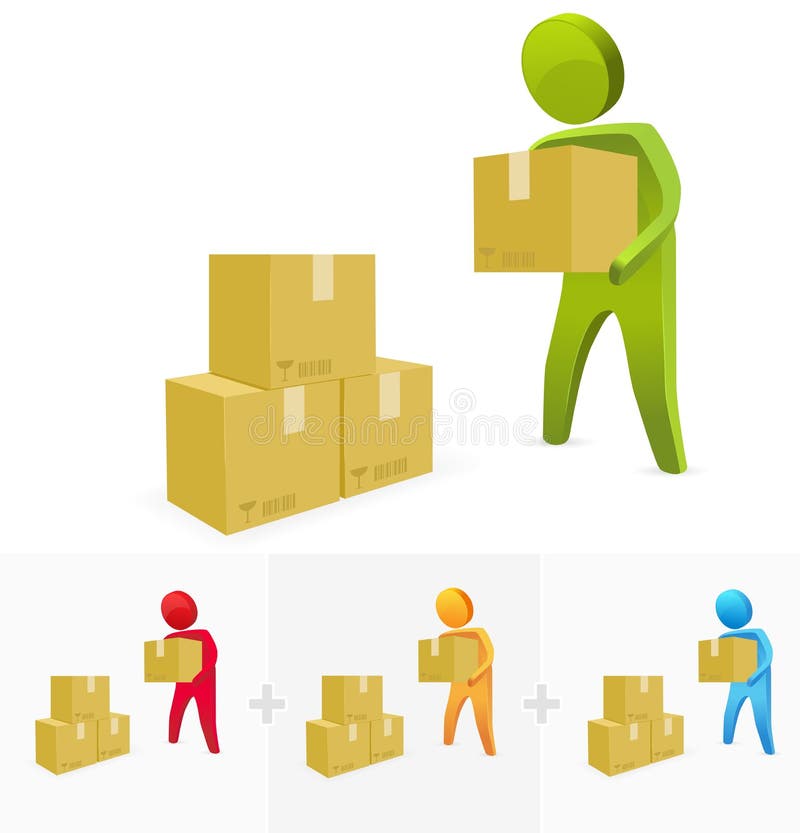 Lifting Box stock vector. Illustration of lifting, carton - 16596391