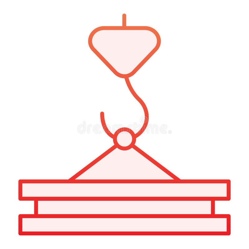 Lifting Cargo Flat Icon. Construction Crane Red Icons in Trendy Flat ...