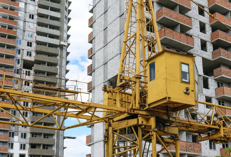 Lifting Crane and Building Under Construction Stock Photo - Image of ...