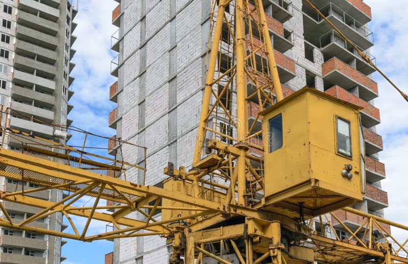 Lifting Crane and Building Under Construction Stock Photo - Image of ...