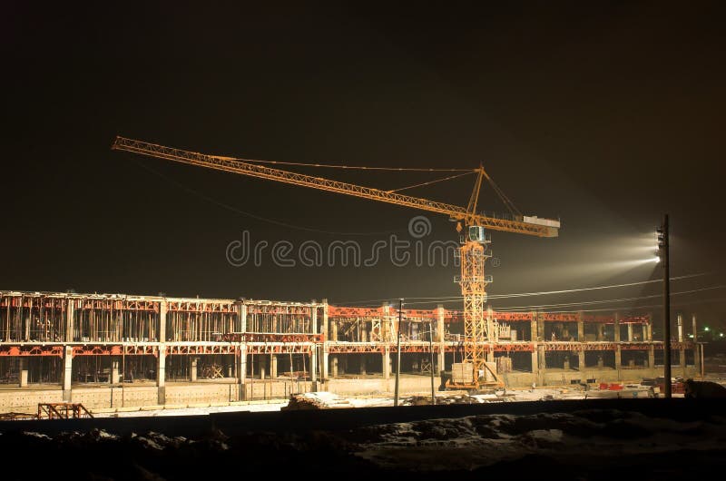 Lifting Crane on Construction Stock Photo - Image of engineer, carrying ...