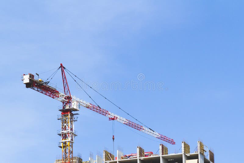 Lifting Crane. Construction of High Structures. Rise To Height Stock ...