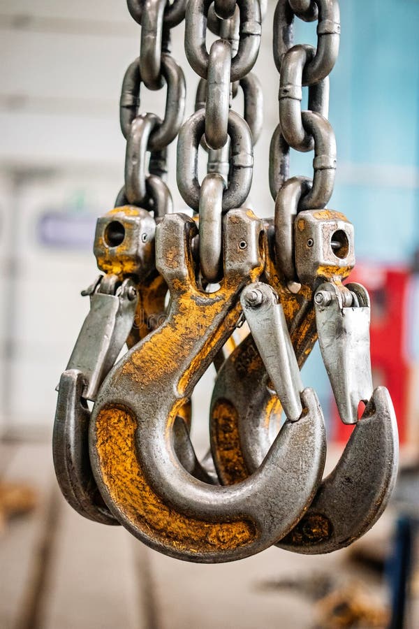 Heavy-duty Lifting Device Equipped with Hooks and Chains for Industrial ...