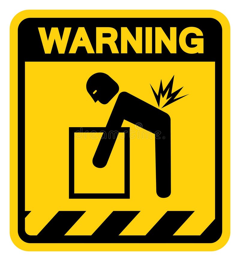 Lifting Hazard Warning Sign, Vector Illustration, Isolate on White ...